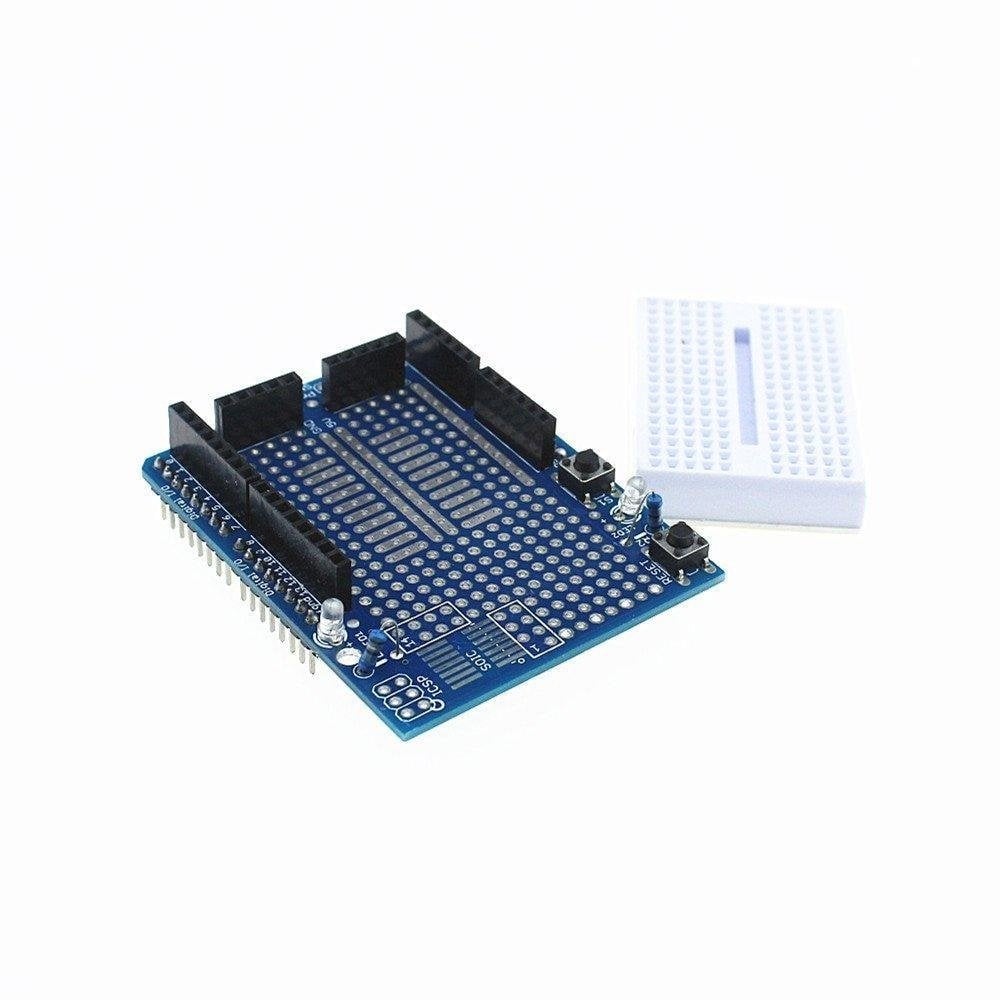 Arduino Uno R3 ProtoShield + Mini Breadboard Satın Al | Robotzade.com